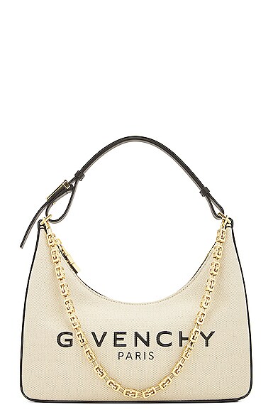 Givenchy Small Moon Cut Out Hobo Bag In Beige Black Fwrd