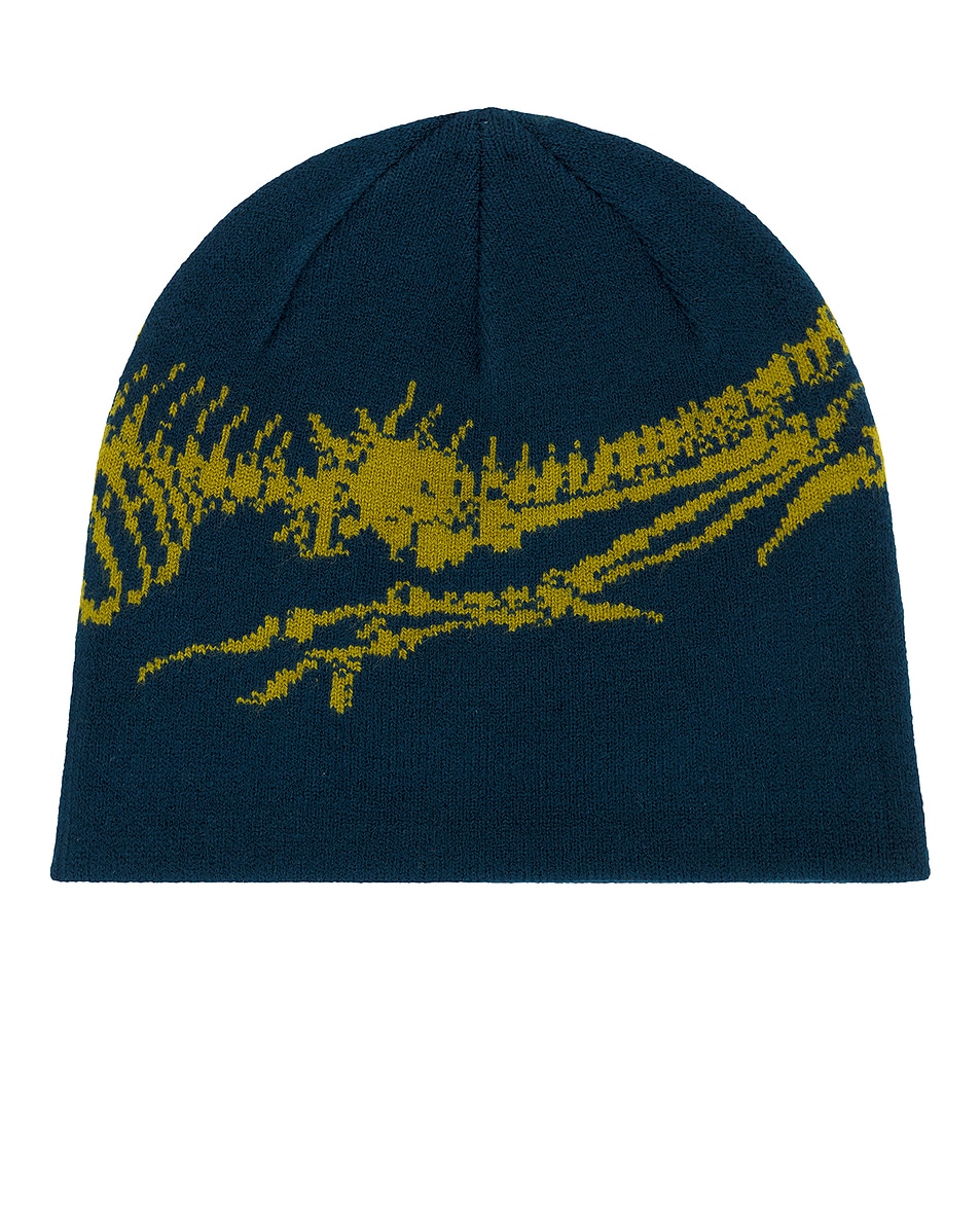 Aries Skeletor Skull Beanie in Petrol | FWRD