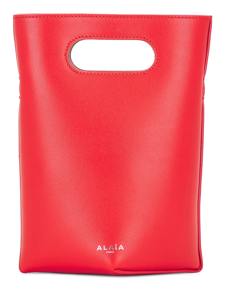 ALAÏA Folded Small Tote Bag in Rouge Vif | FWRD