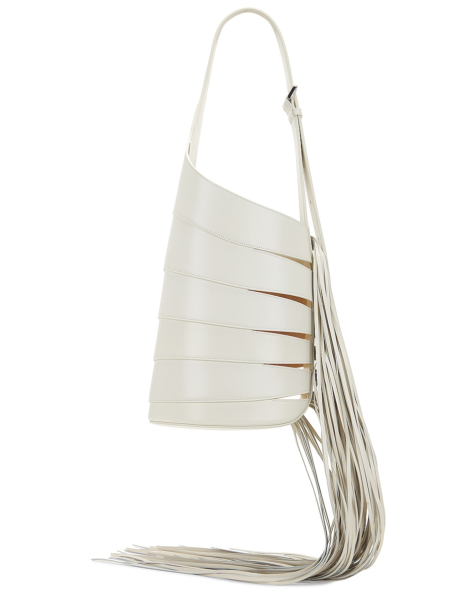 ALAÏA Medium Babel Fringe Hobo Bag in Ivory | FWRD