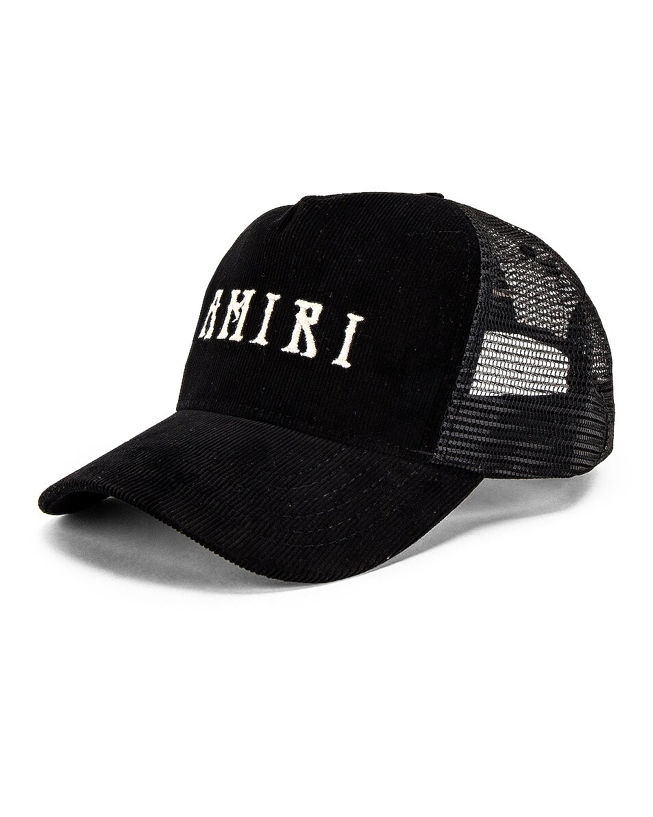 Amiri AMIRI Corduroy Trucker Hat in Black | FWRD