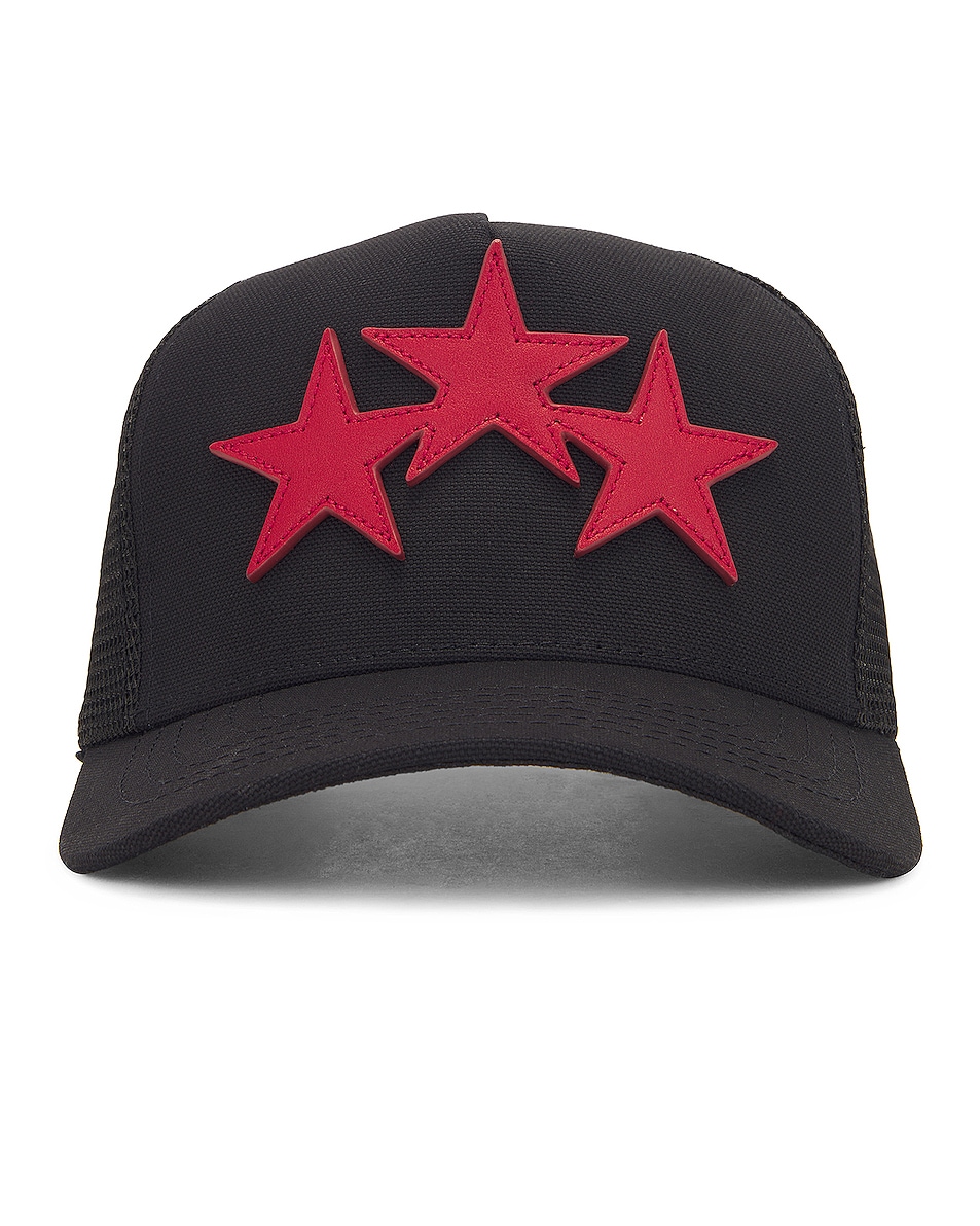 Amiri 3 Star Hat in Black & Red | FWRD