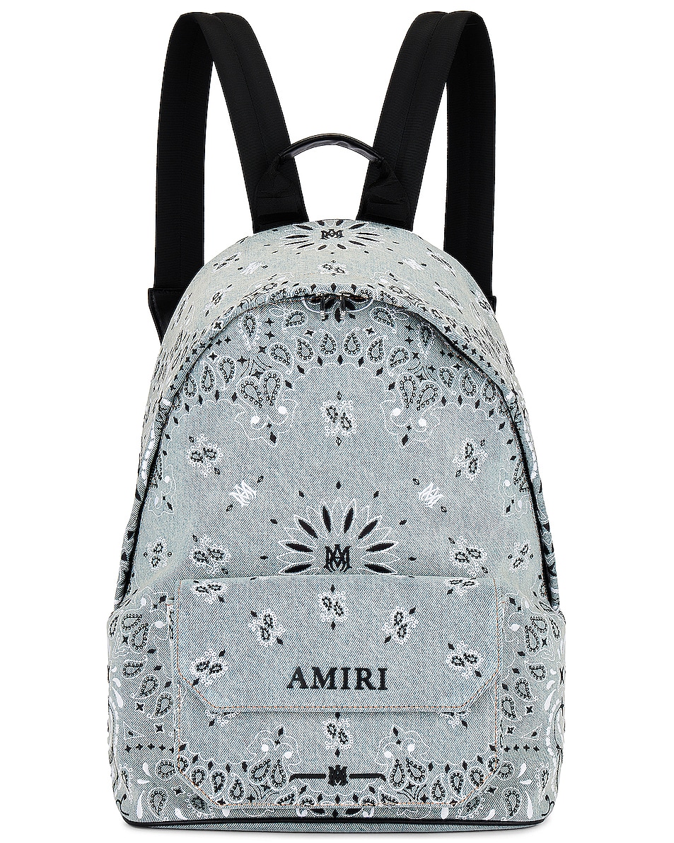 Amiri Bandana Denim Backpack in Clay Indigo | FWRD