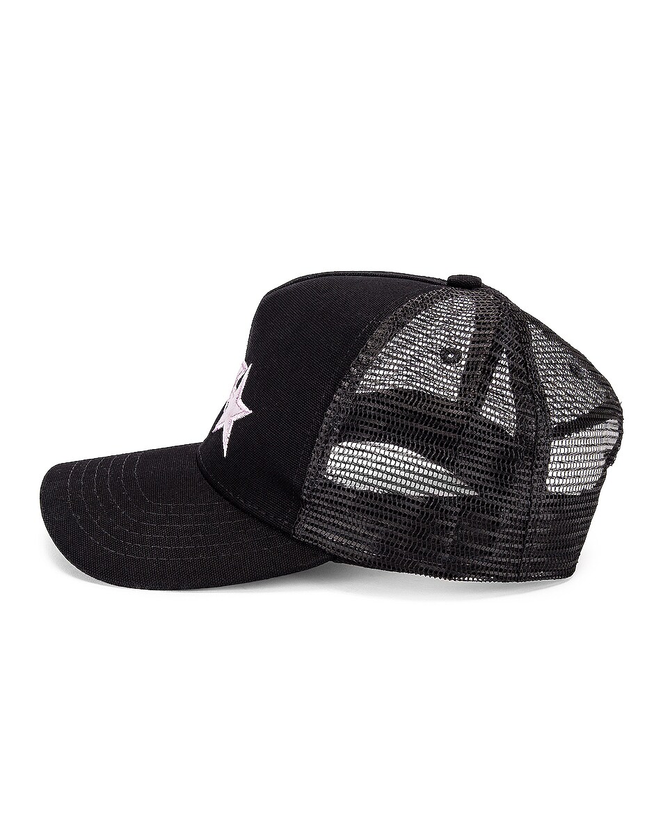 Amiri Star Trucker Hat in Black & Lavender | FWRD