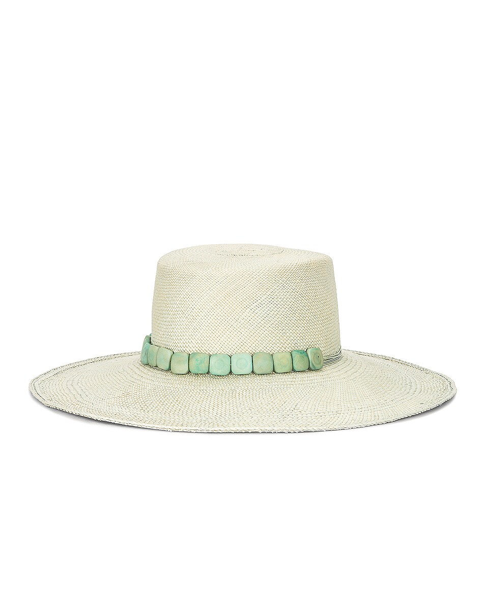 Artesano Exuma Hat in Ice & Square Tagua Beads | FWRD