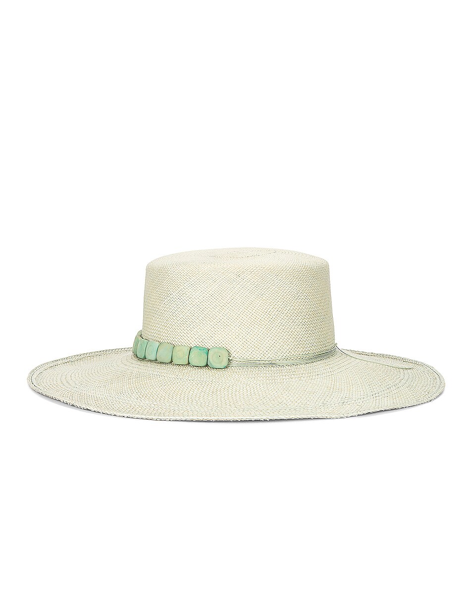 Artesano Exuma Hat in Ice & Square Tagua Beads | FWRD