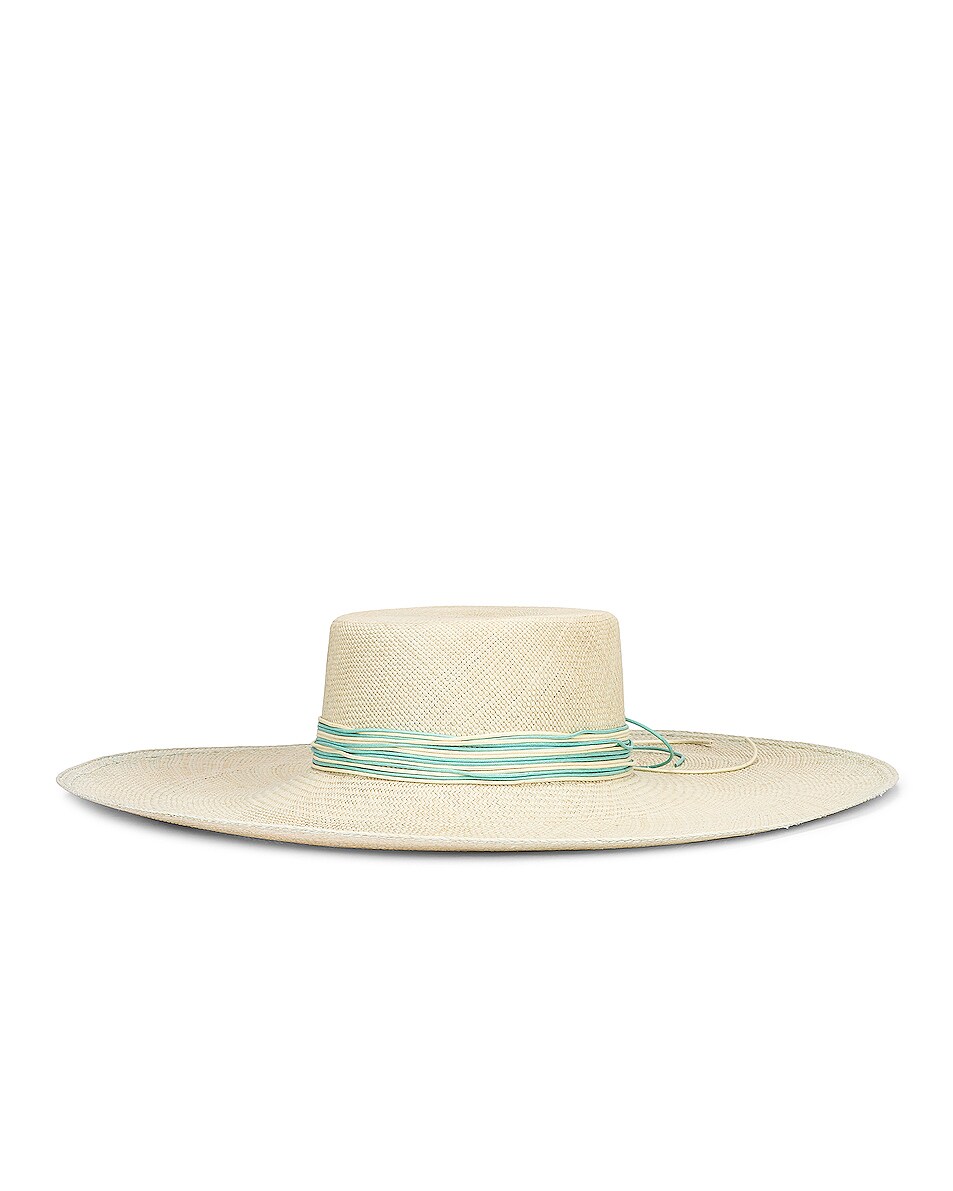 Artesano Kuaia Hat in Ice & Aquamarine Cord | FWRD