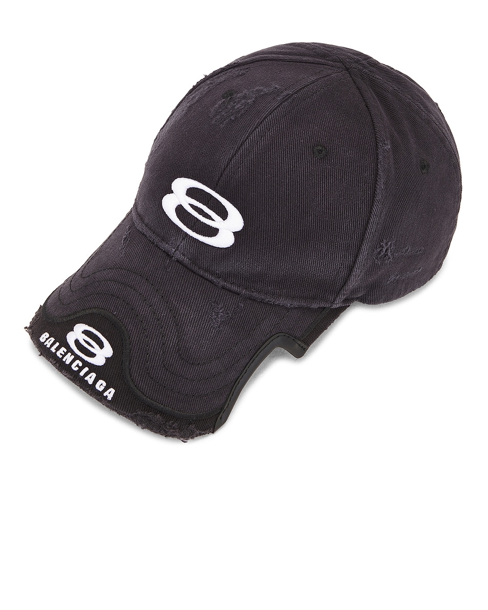 Balenciaga Double Unity Cap in Black & White | FWRD