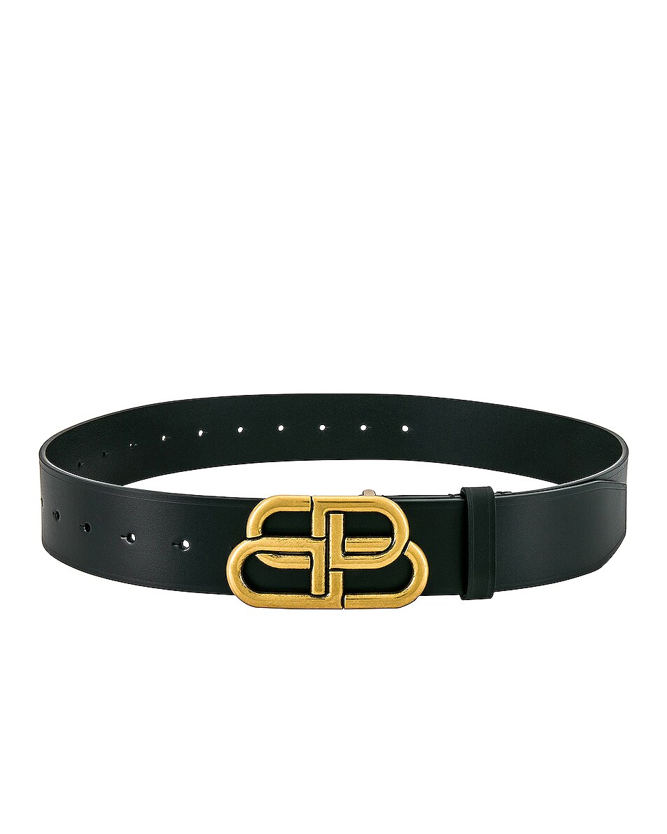 Balenciaga BB Extra Large Belt in Black | FWRD