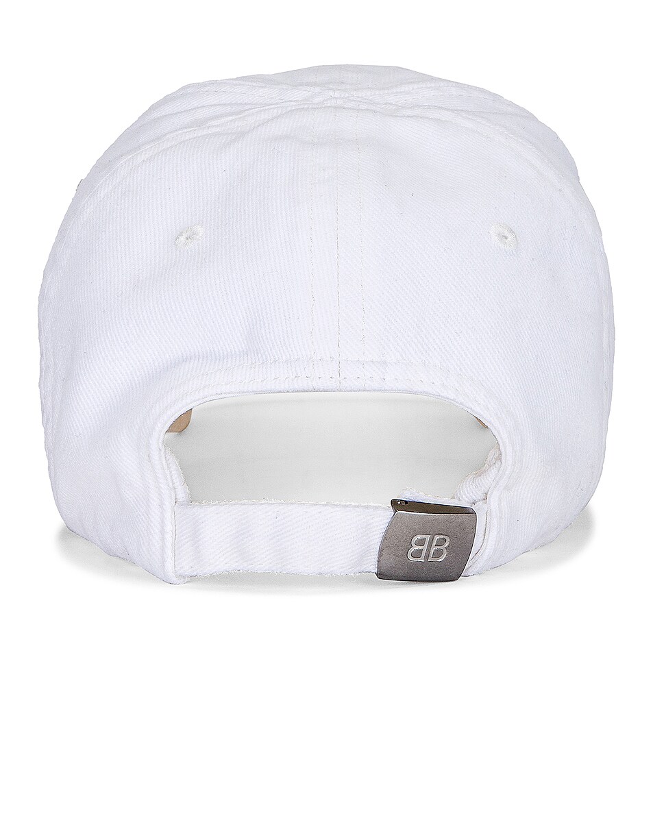 Balenciaga Paris Cap in White & Black | FWRD