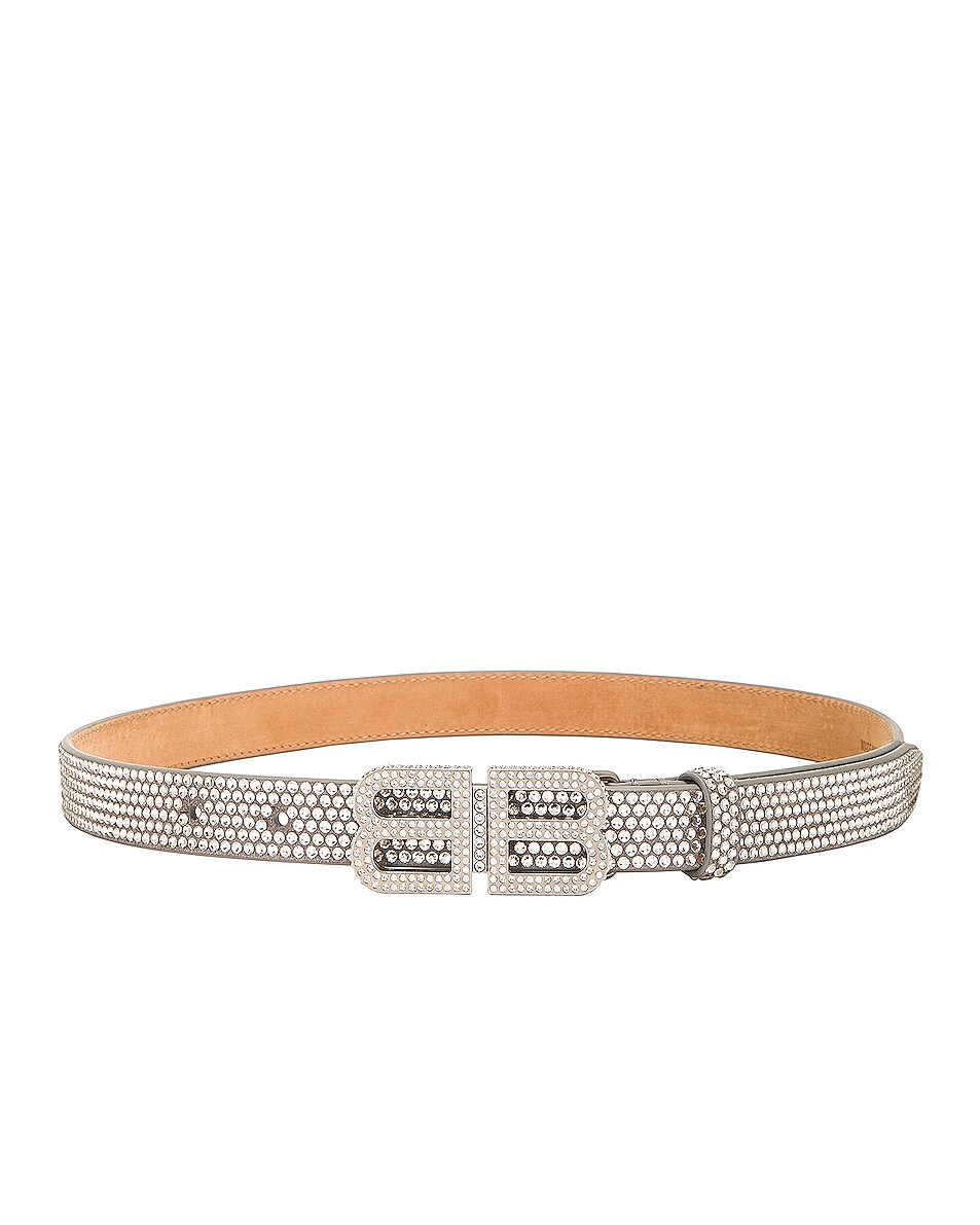 Balenciaga BB Hourglass Belt in Smoke Grey | FWRD