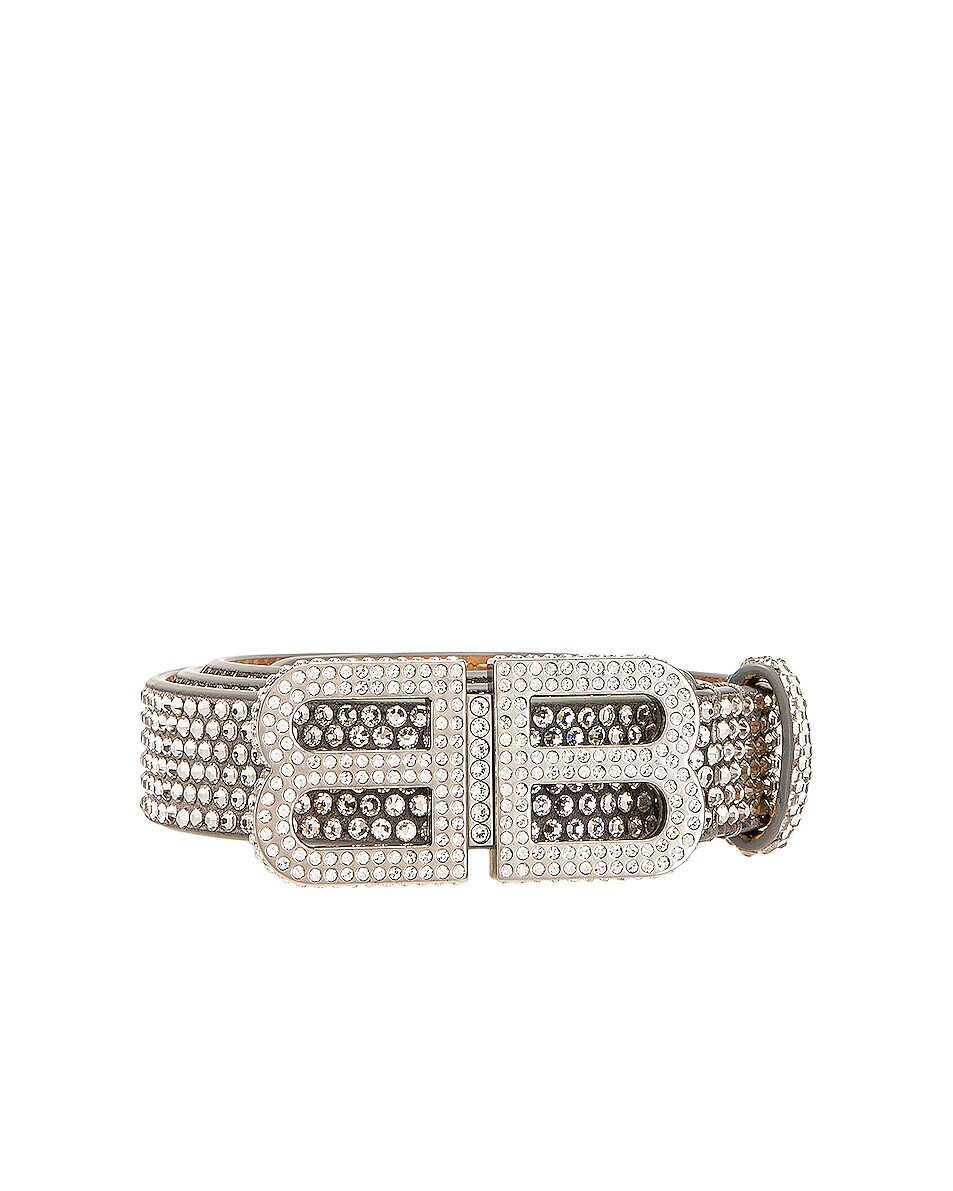 Balenciaga BB Hourglass Belt in Smoke Grey | FWRD