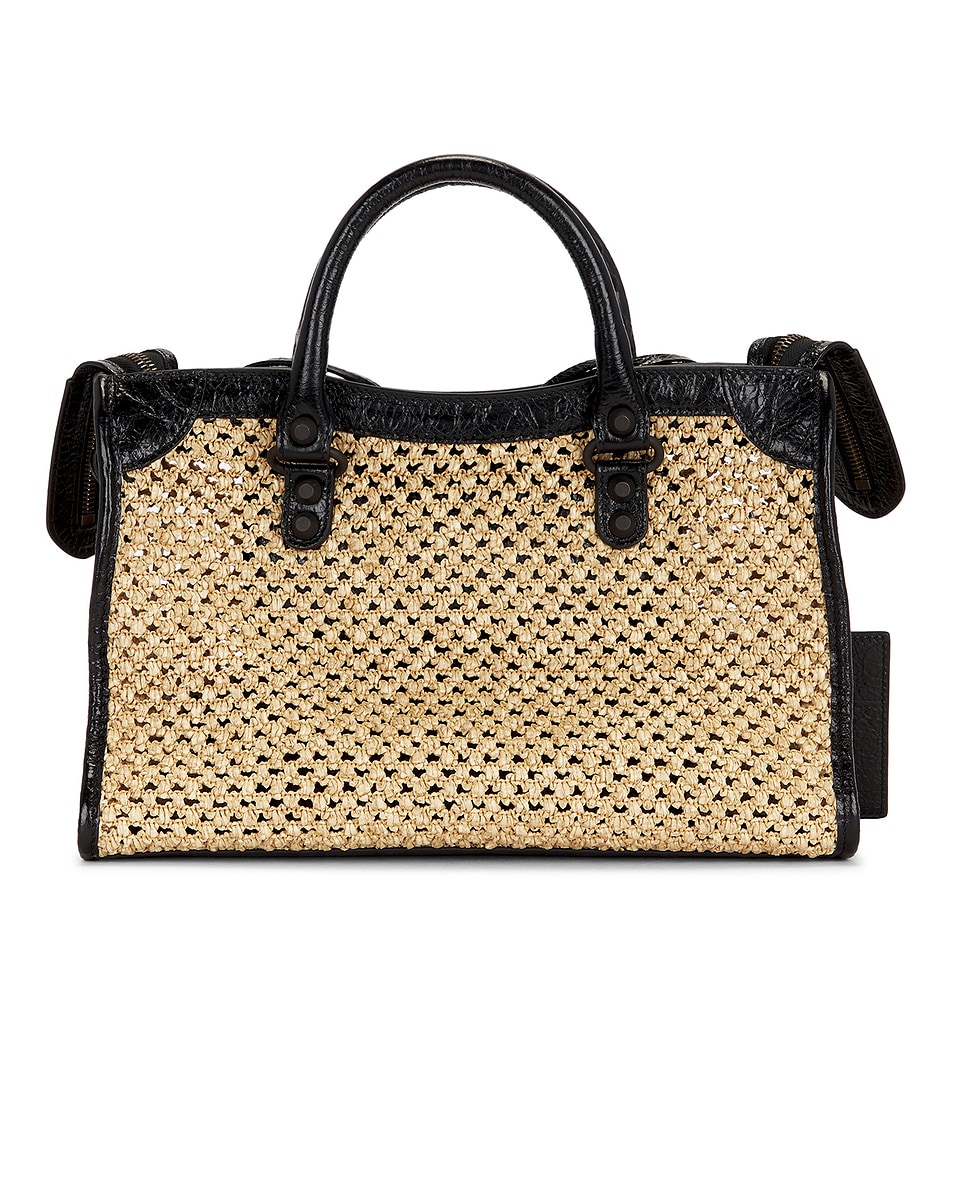 Balenciaga Le City Small Bag in Natural & Black | FWRD