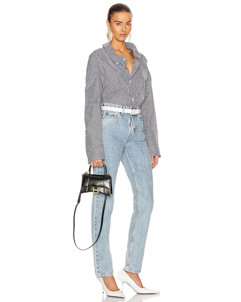 Balenciaga XS Hourglass Top Handle Bag in Black | FWRD