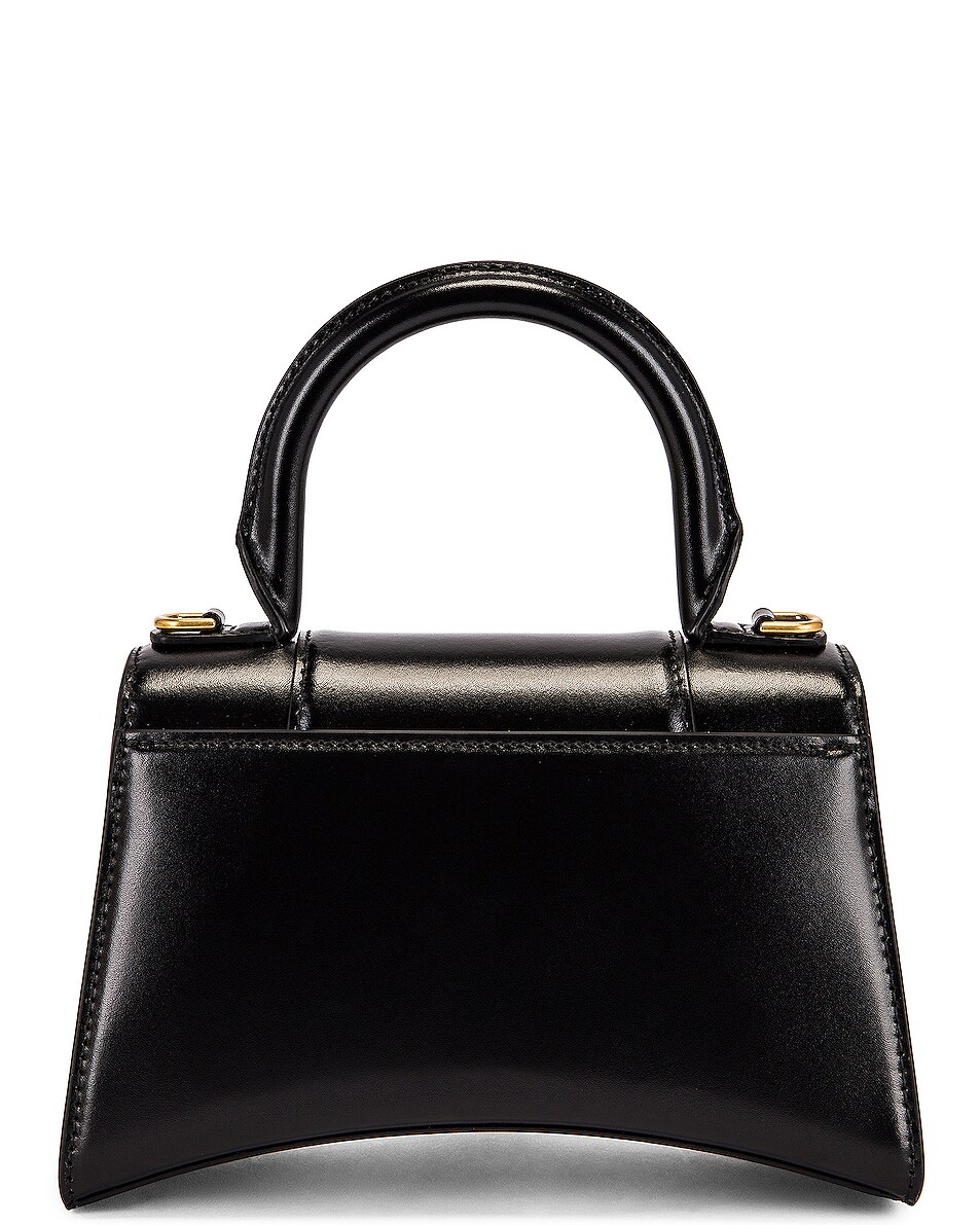 Balenciaga XS Hourglass Top Handle Bag in Black | FWRD