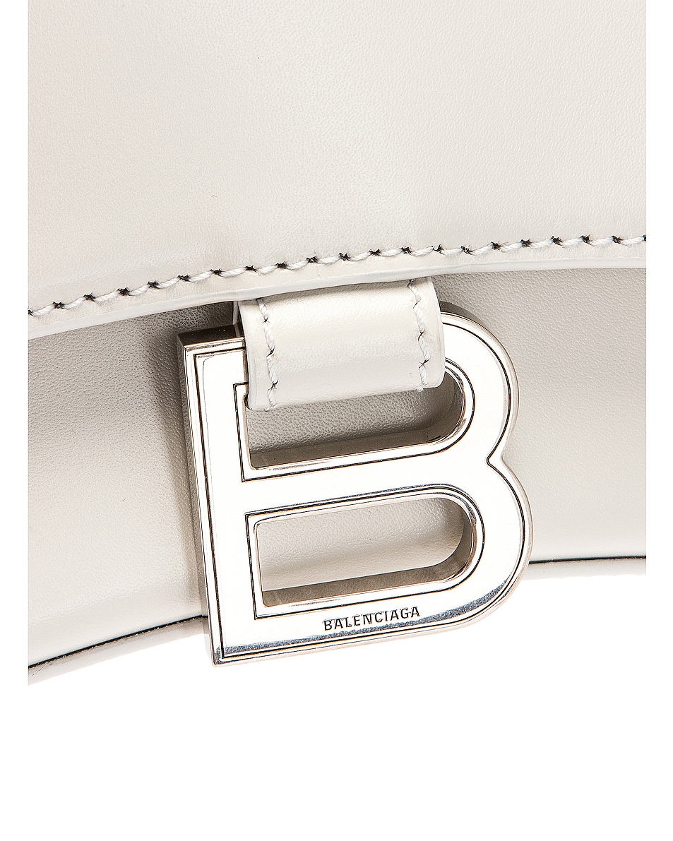 Balenciaga XS Hourglass Top Handle Bag in Chalky White | FWRD