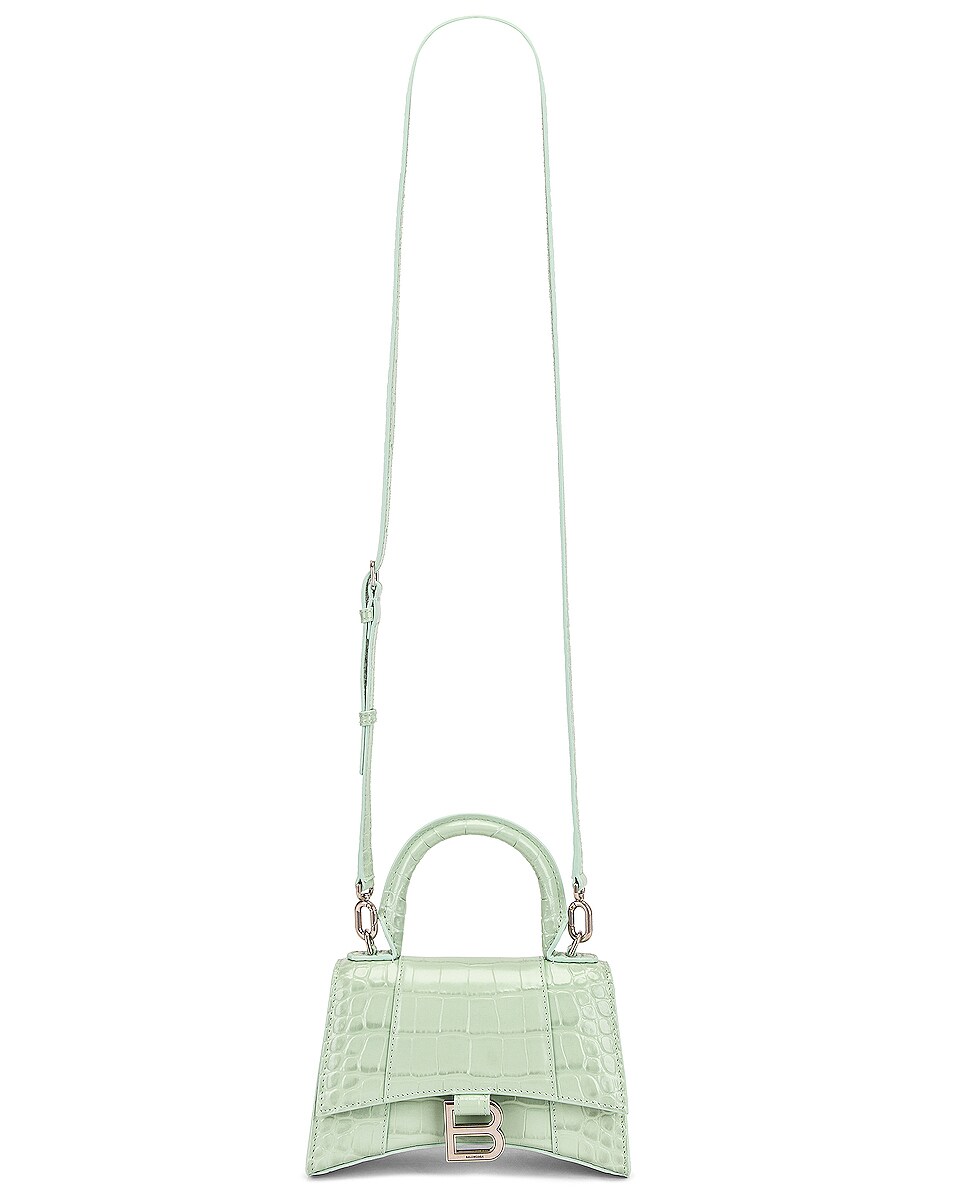 Balenciaga XS Hourglass Top Handle Bag in Light Green | FWRD