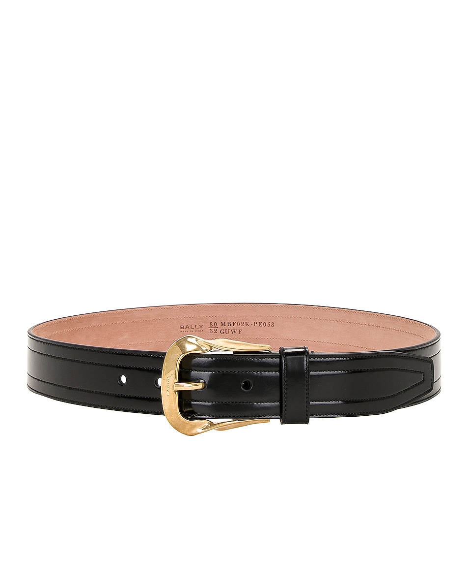 Bally Spin 35 Belt in Black & Oro | FWRD