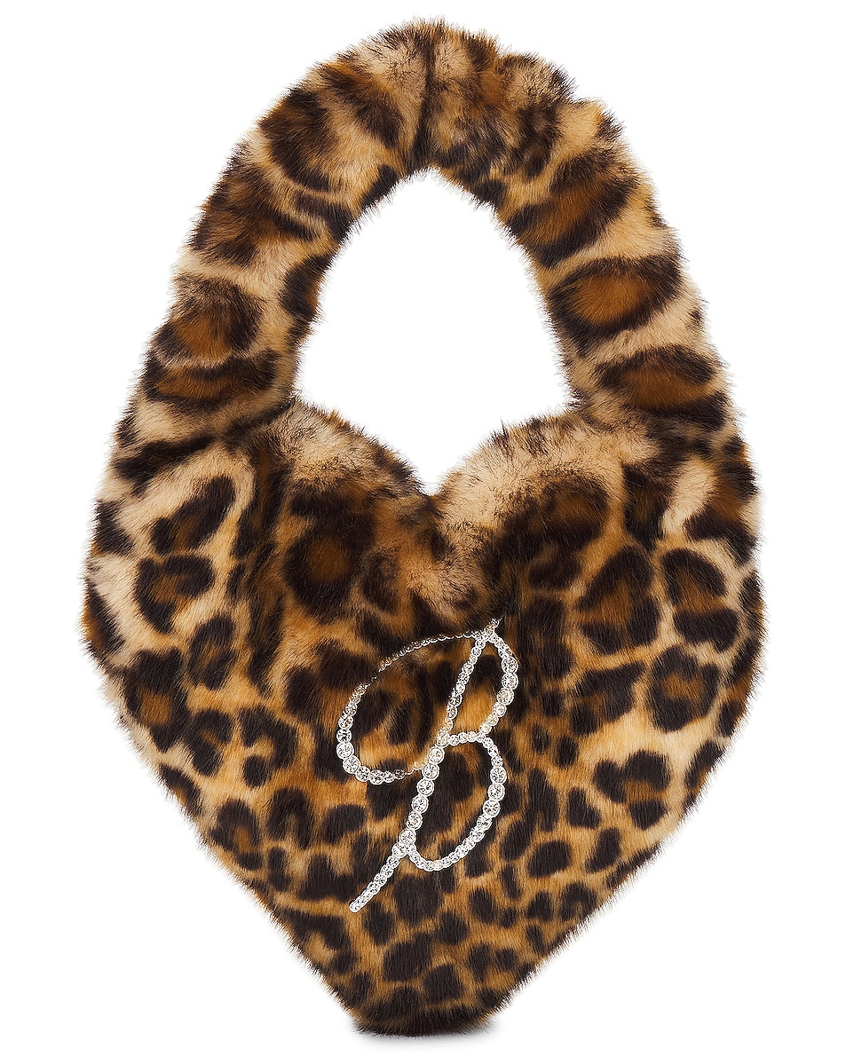 Blumarine Faux Fur Heart Bag in Sand & Nero | FWRD