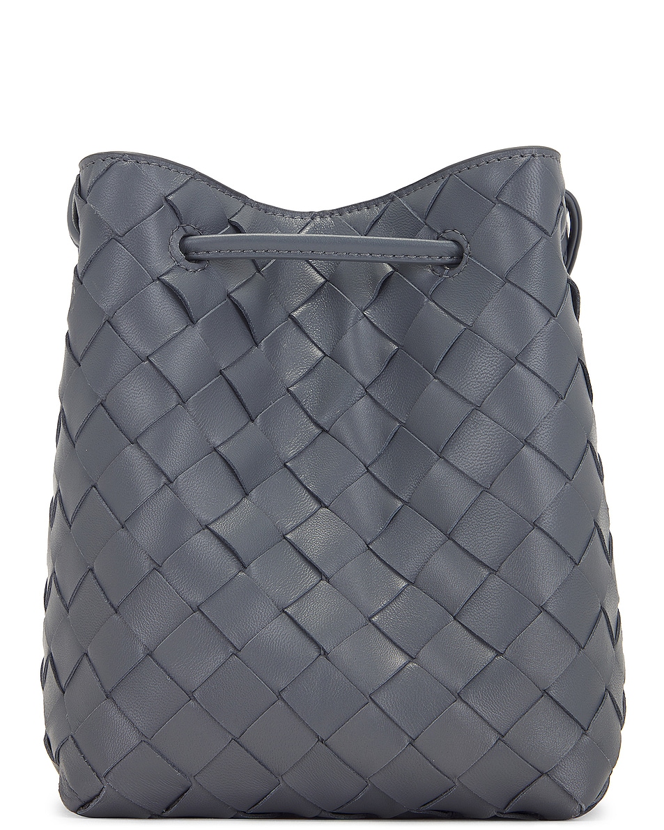 Bottega Veneta Small Cross Body Bucket Bag in Thunder & Gold | FWRD