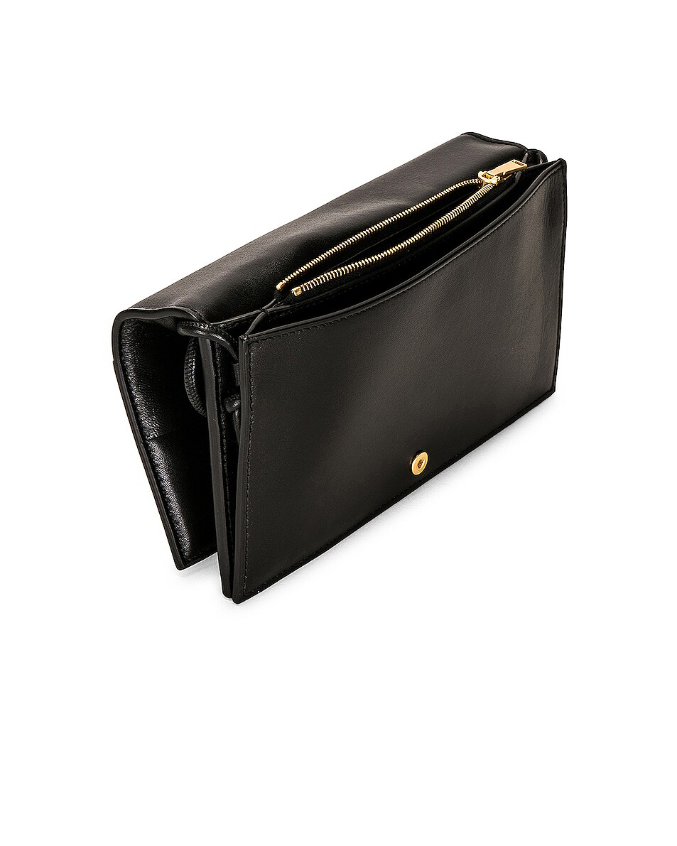 Bottega Veneta Wallet On Strap in Black & Gold | FWRD