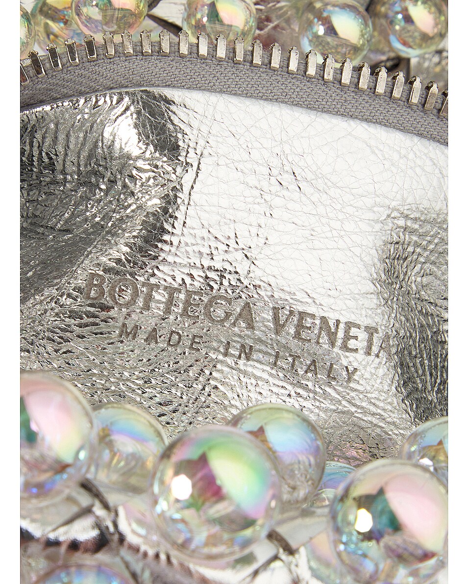 Bottega Veneta Mini Jodie Bag in Silver, Transparent, & Silver | FWRD