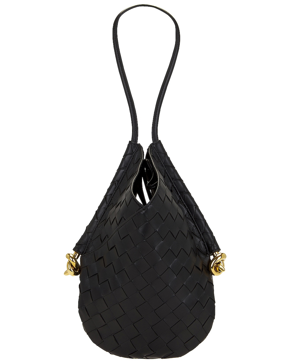Bottega Veneta Small Solstice Shoulder Bag in Black & Muse Brass | FWRD
