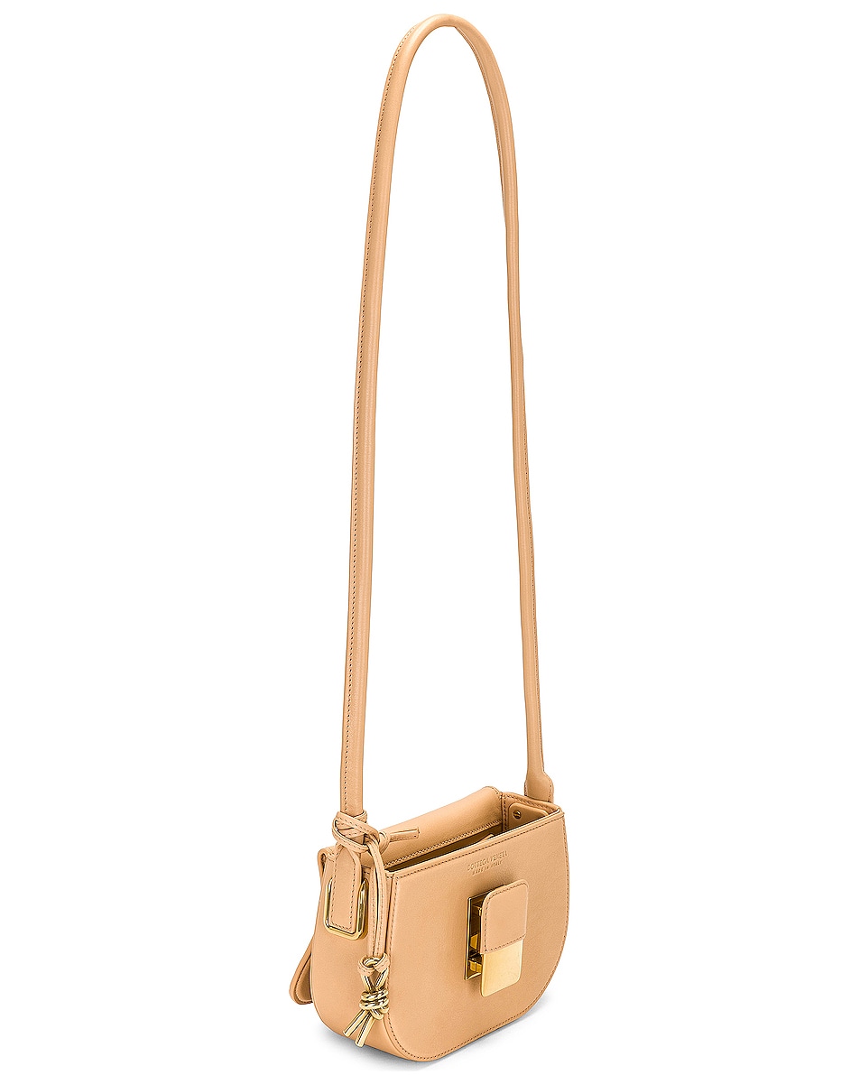 Bottega Veneta Mini Desiree Crossbody Bag in Almond & Muse Brass | FWRD