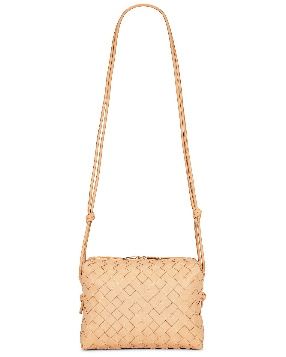 Bottega Veneta Small Loop Crossbody Bag in Almond & Gold | FWRD