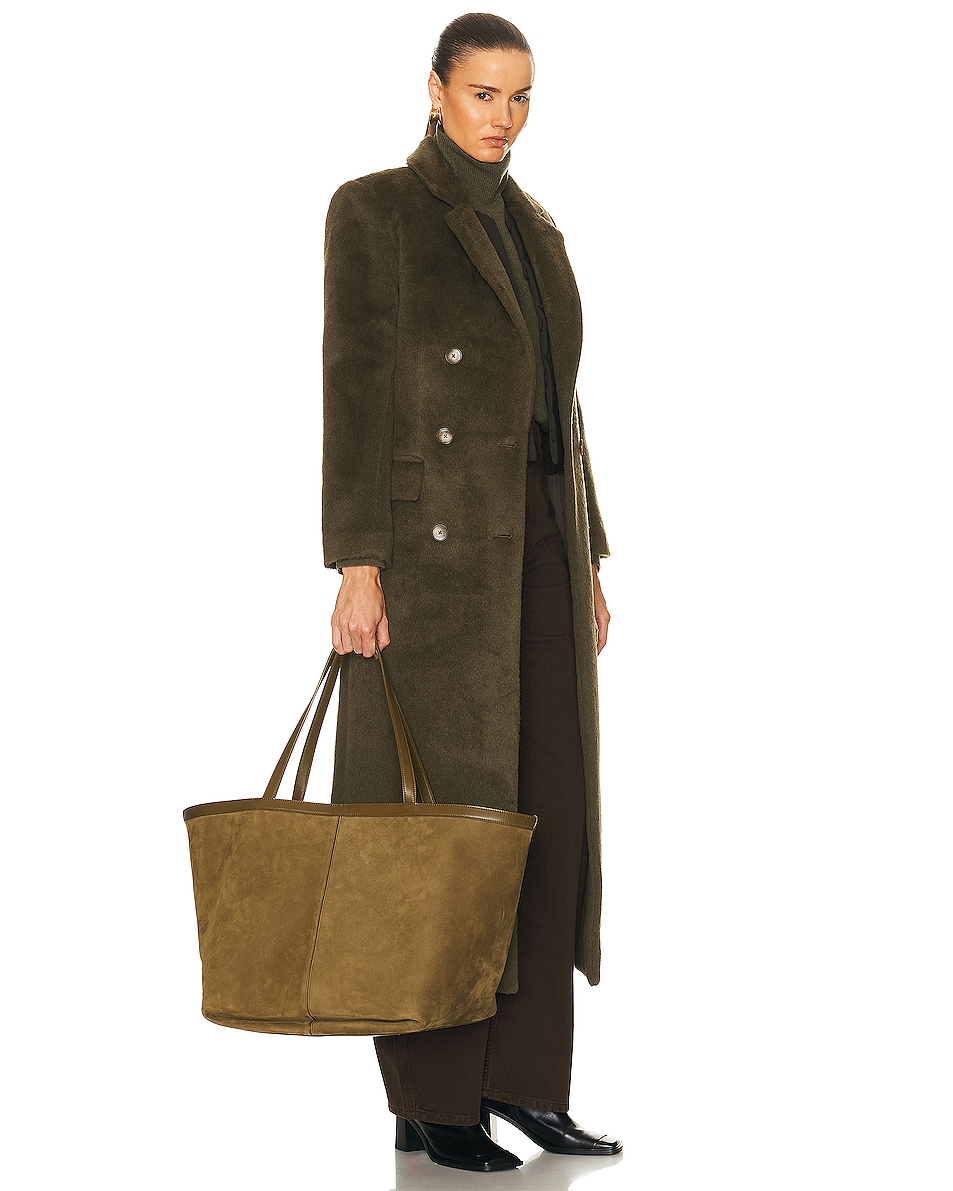 Bottega Veneta Large Flip Flap Tote Bag in Mud & Muse Brass | FWRD