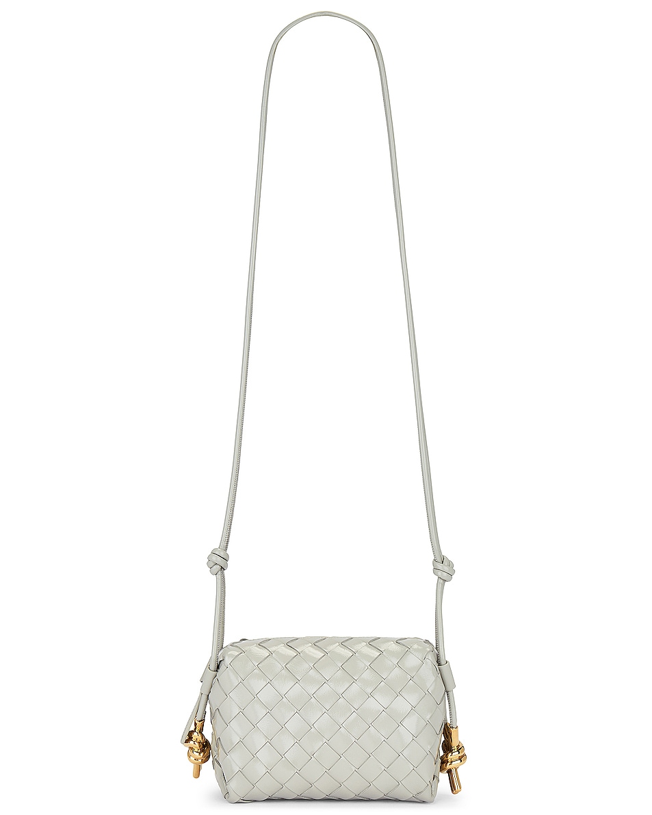 Bottega Veneta Mini Loop Bag in Agate Grey & Muse Brass | FWRD