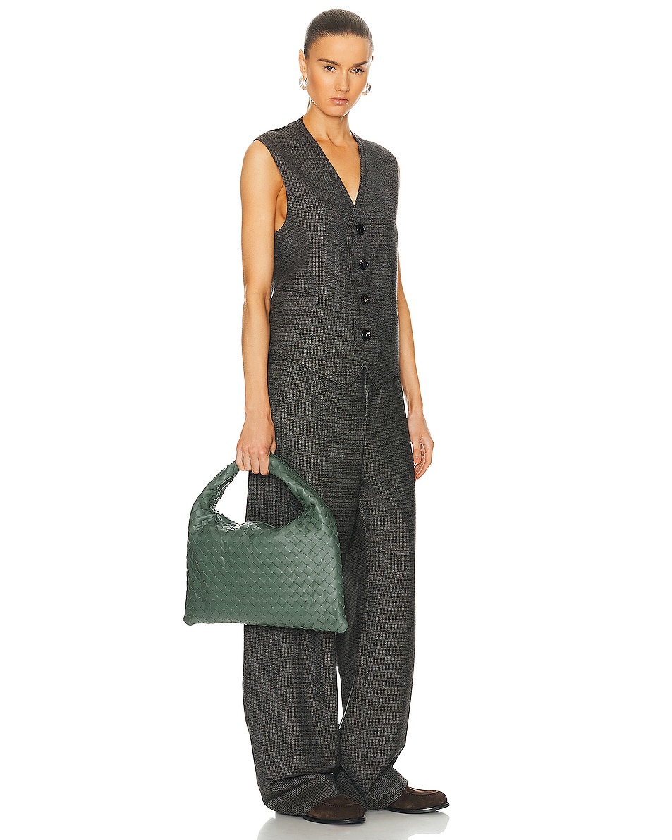 Bottega Veneta Small Hop Hobo Bag in Aloe & Brass | FWRD