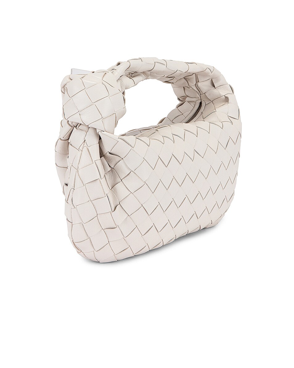 Bottega Veneta Mini Jodie Bag in White & Silver | FWRD
