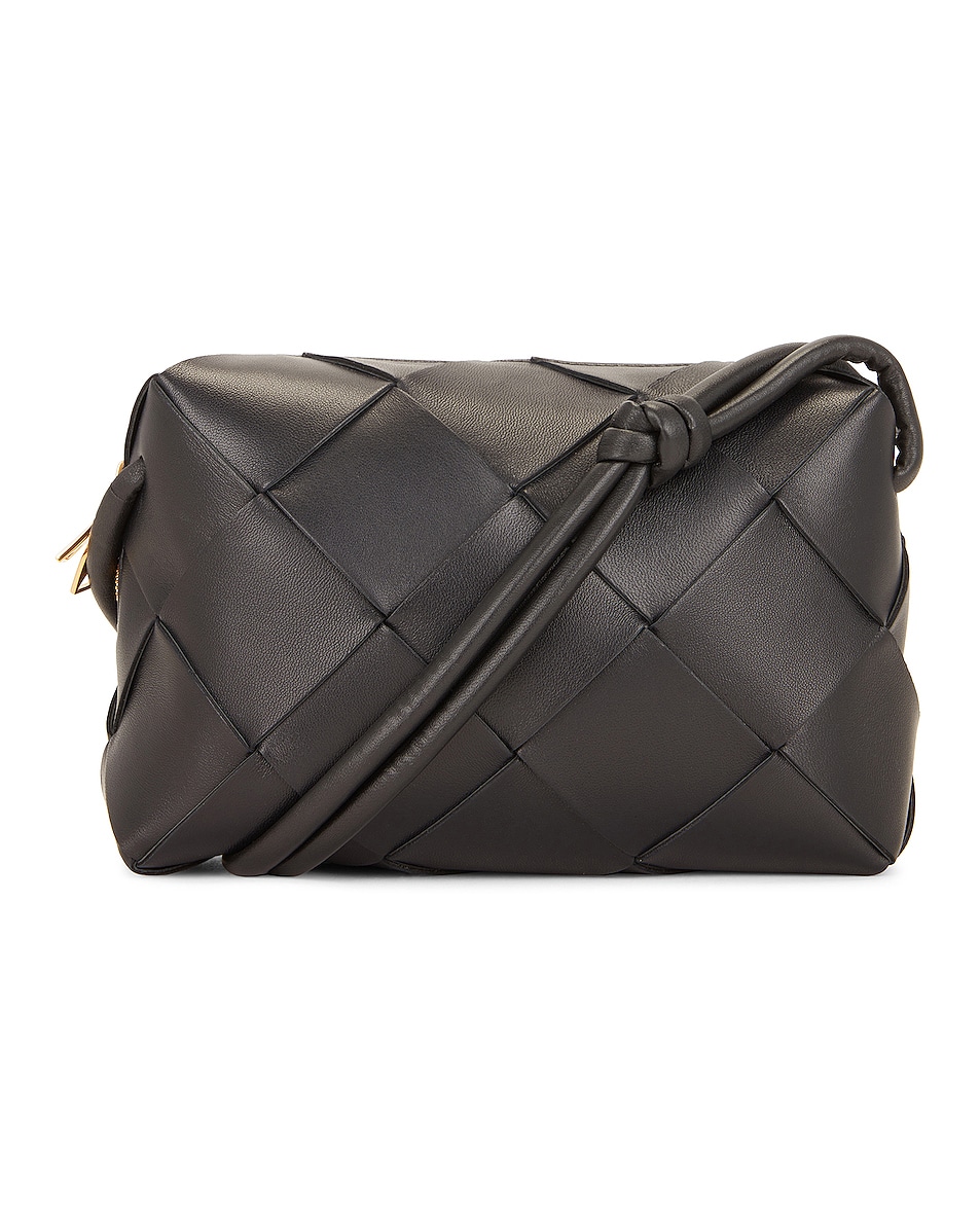 Bottega Veneta Small Camera Bag in Black & Gold | FWRD