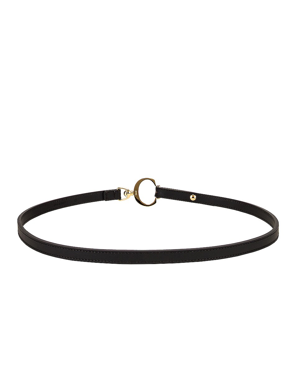 Chloe Leather C Belt in Black | FWRD