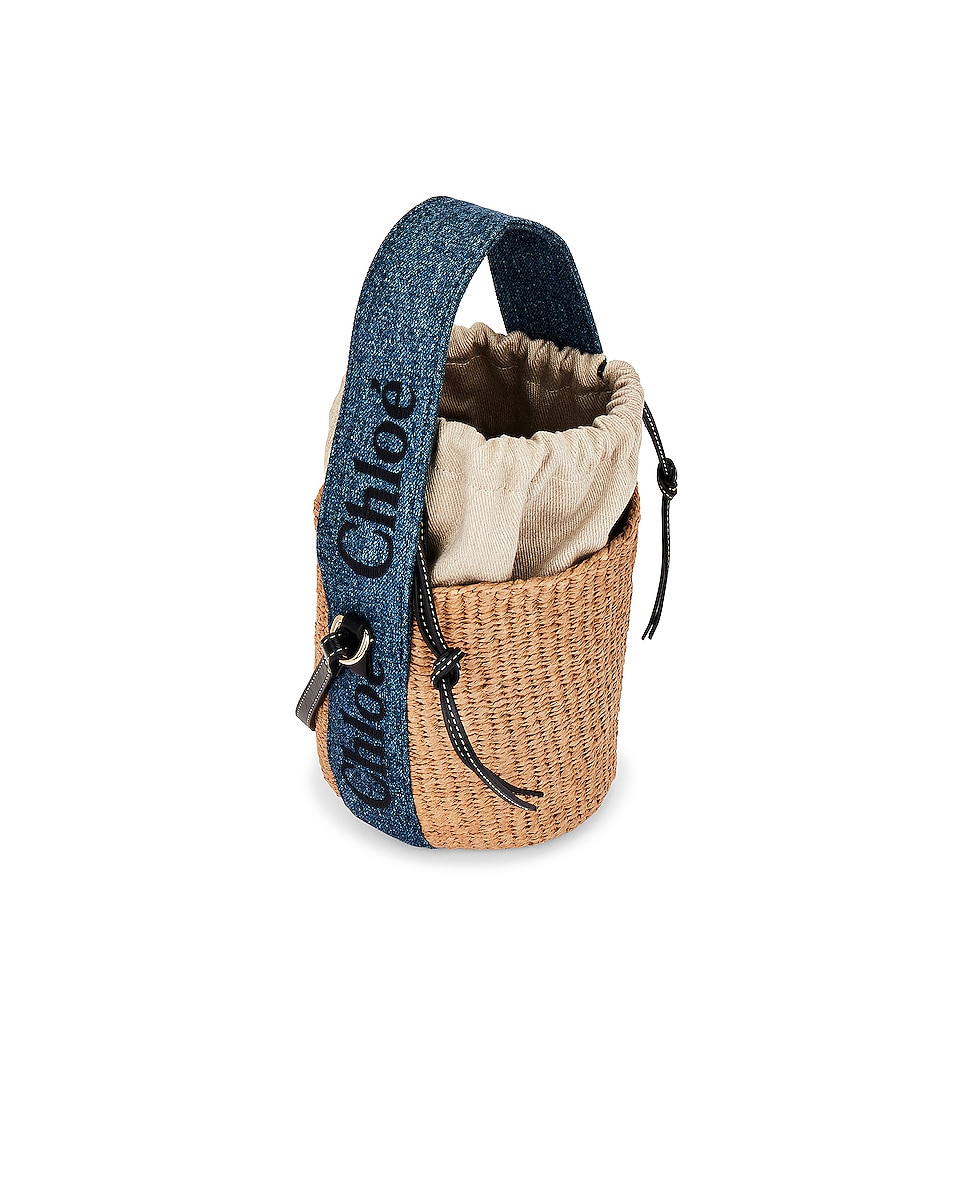 Chloe Small Woody Mifuko Basket Bag in Denim | FWRD