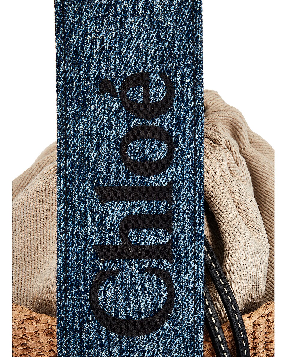 Chloe Small Woody Mifuko Basket Bag in Denim | FWRD