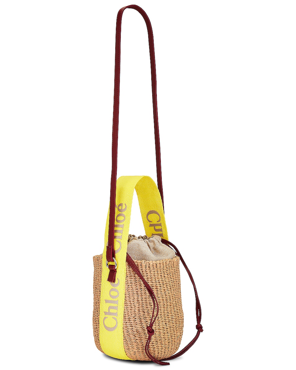 Chloe Small Woody Mifuko Basket Bag in Yellow & Beige | FWRD