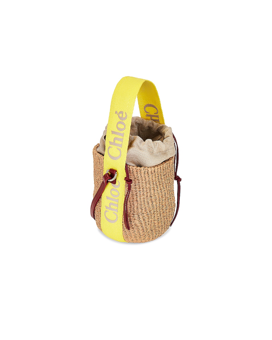 Chloe Small Woody Mifuko Basket Bag in Yellow & Beige | FWRD