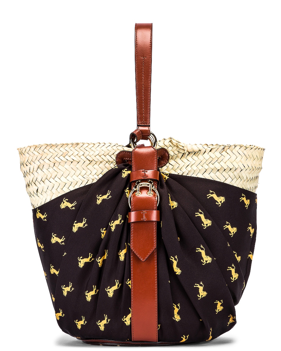 Chloe Medium Panier Basket Bag in Black & Yellow | FWRD