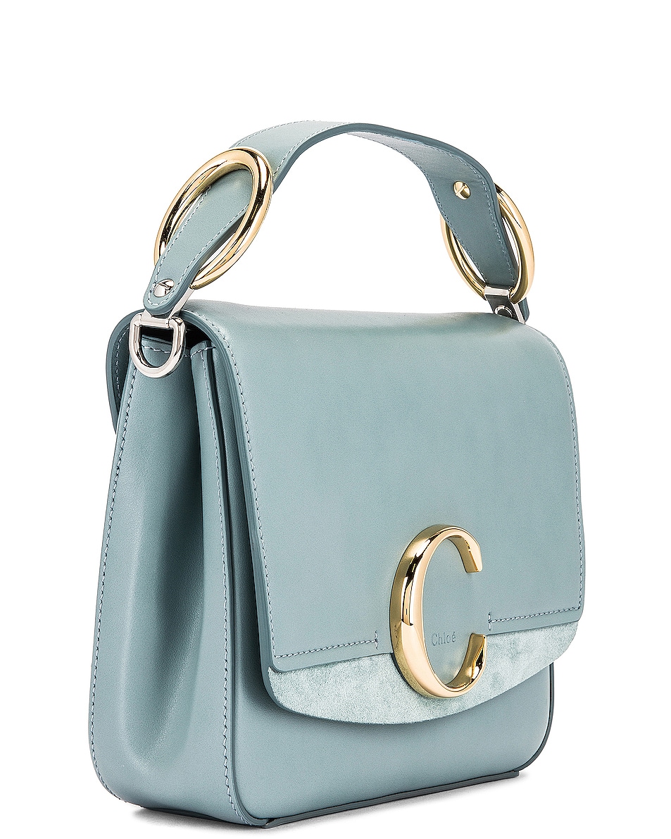 Chloe Small C Box Bag in Faded Blue | FWRD