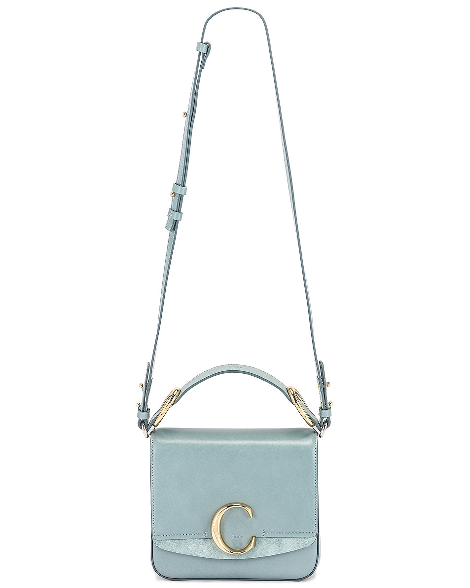 Chloe Small C Box Bag in Faded Blue | FWRD