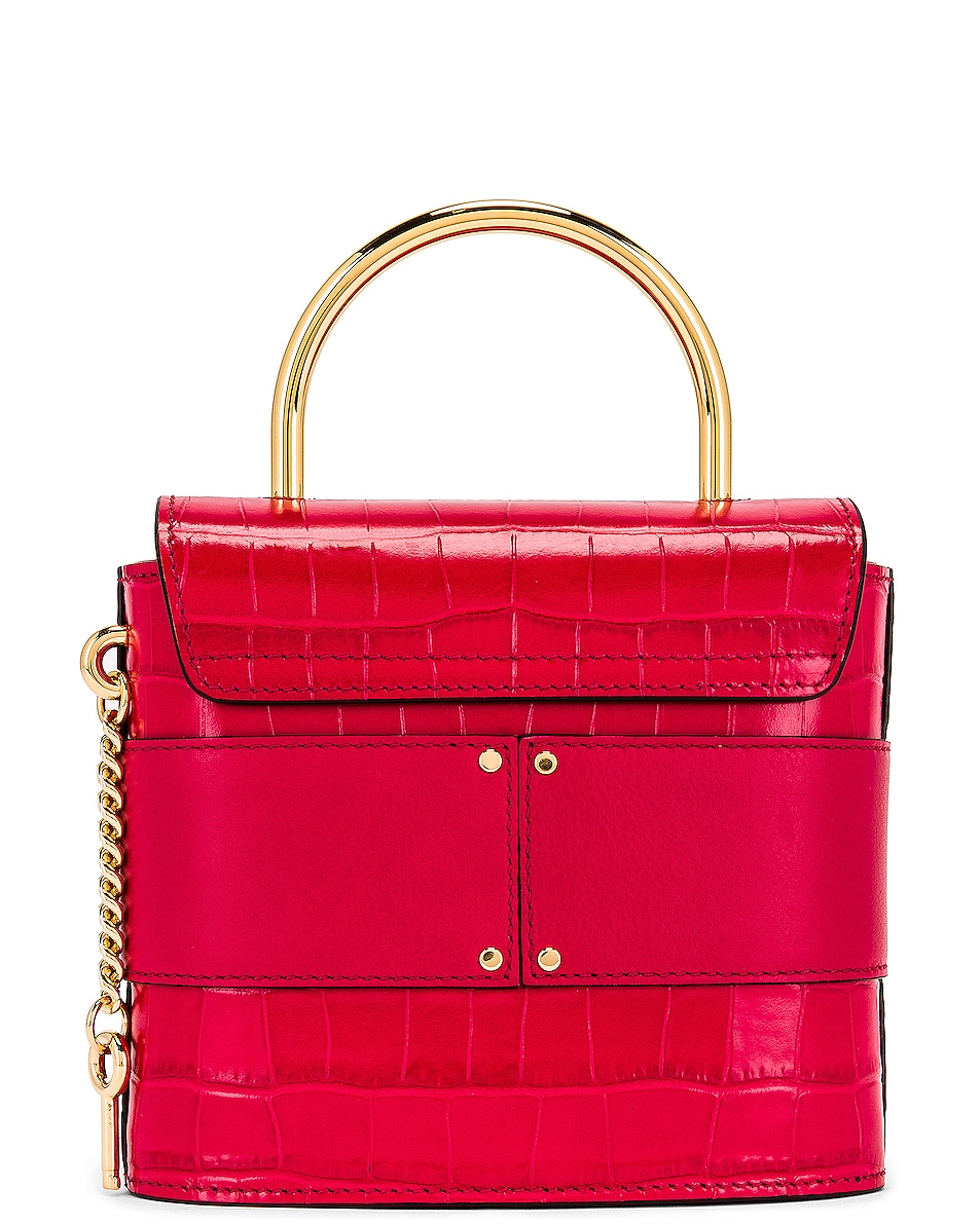 Chloe Small Abylock Embossed Croc Padlock Bag in Crimson Pink | FWRD