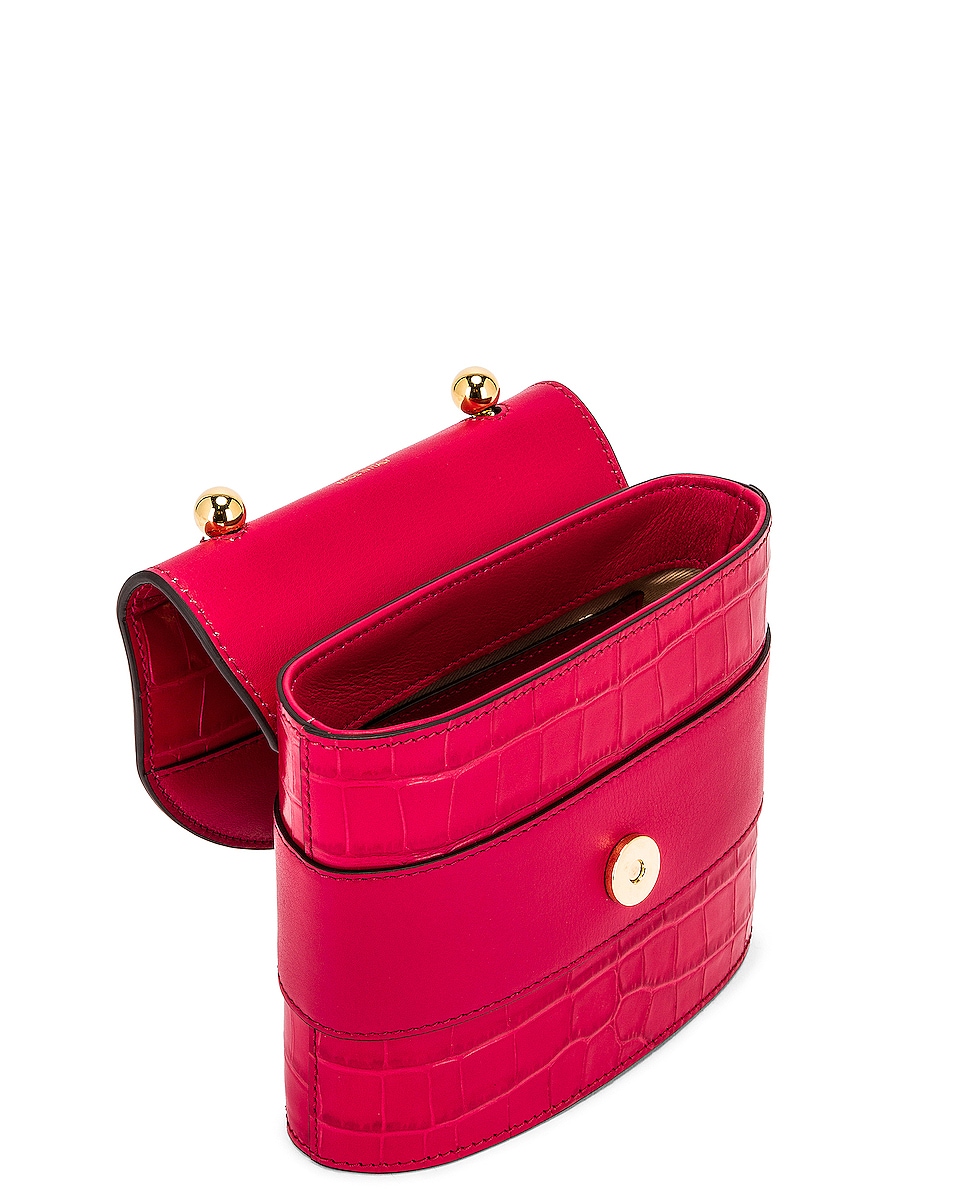 Chloe Small Abylock Embossed Croc Padlock Bag in Crimson Pink | FWRD