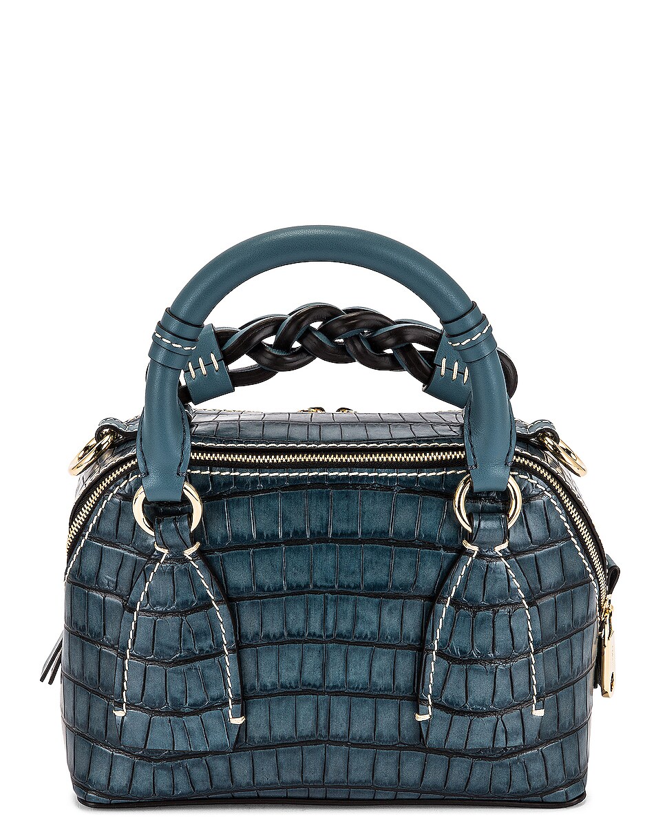 Chloe Small Daria Embossed Croc Bag in Mirage Blue | FWRD