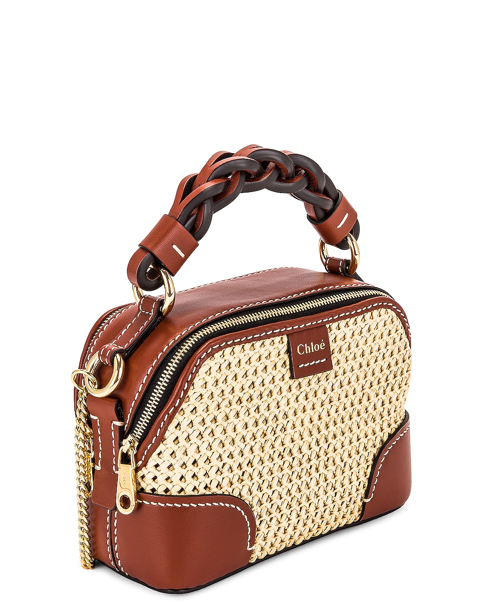 Chloe Mini Daria Shoulder Bag in Sepia Brown | FWRD