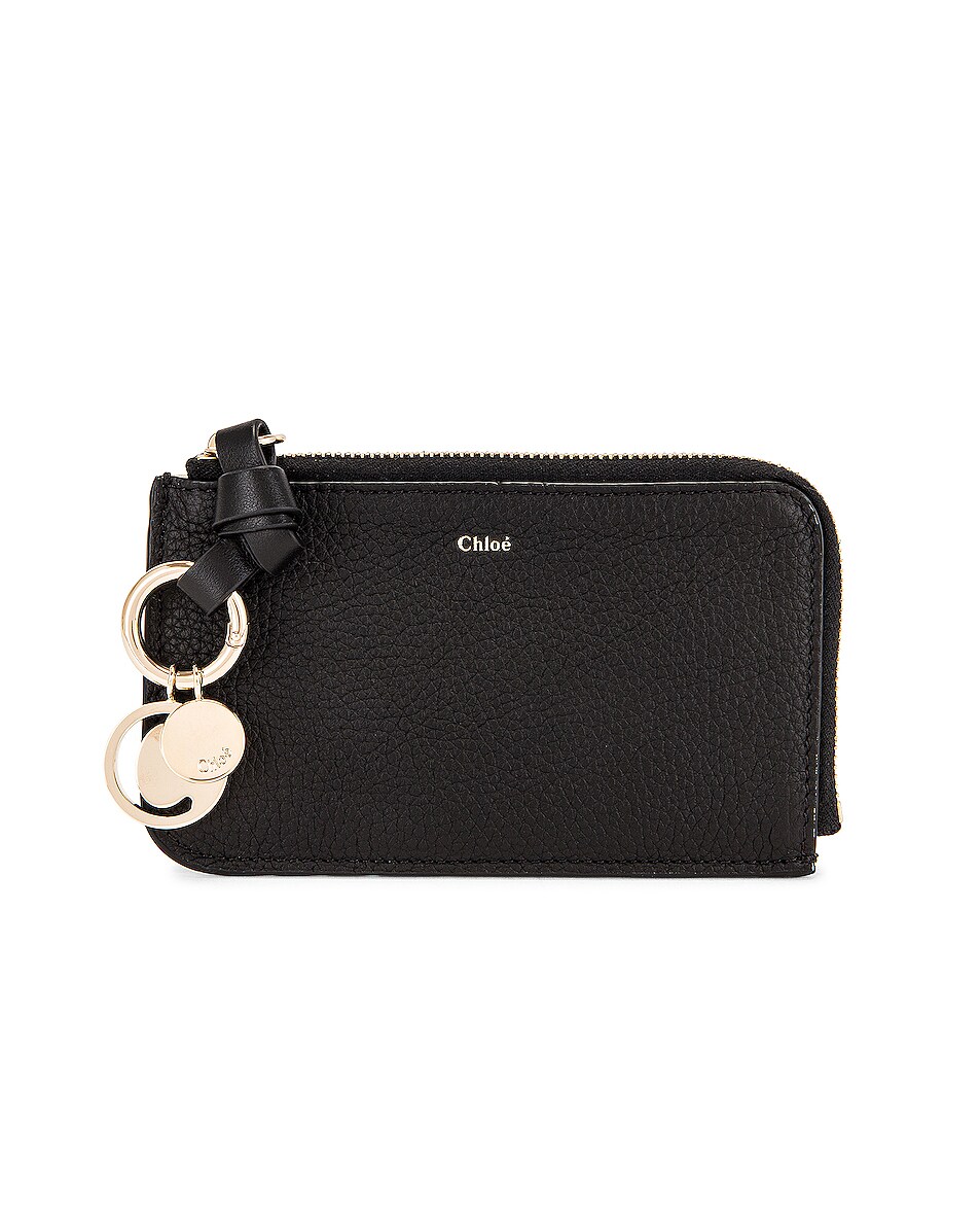Chloe Alphabet Card Holder in Black | FWRD