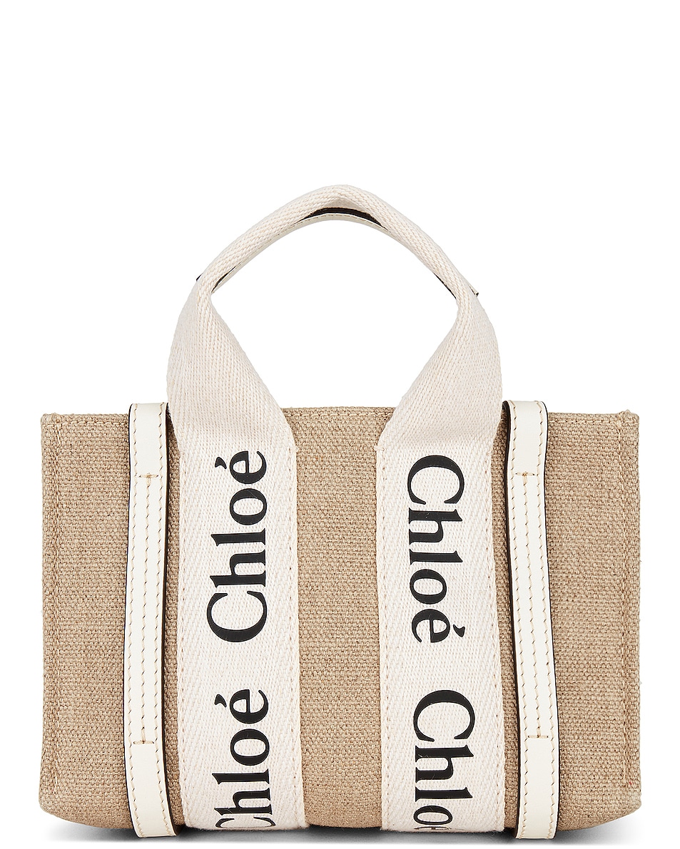 Chloe Mini Woody Tote Bag in White | FWRD