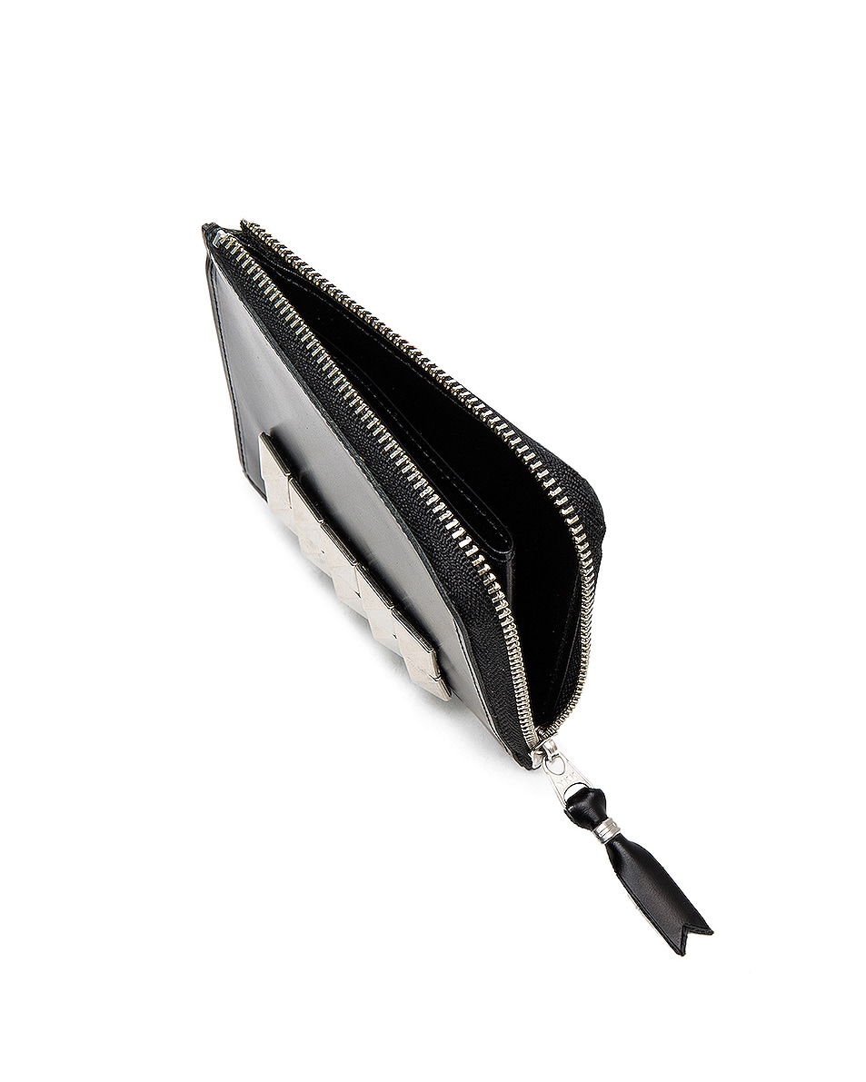 Comme Des Garcons Studded Leather Zip Wallet in Black | FWRD