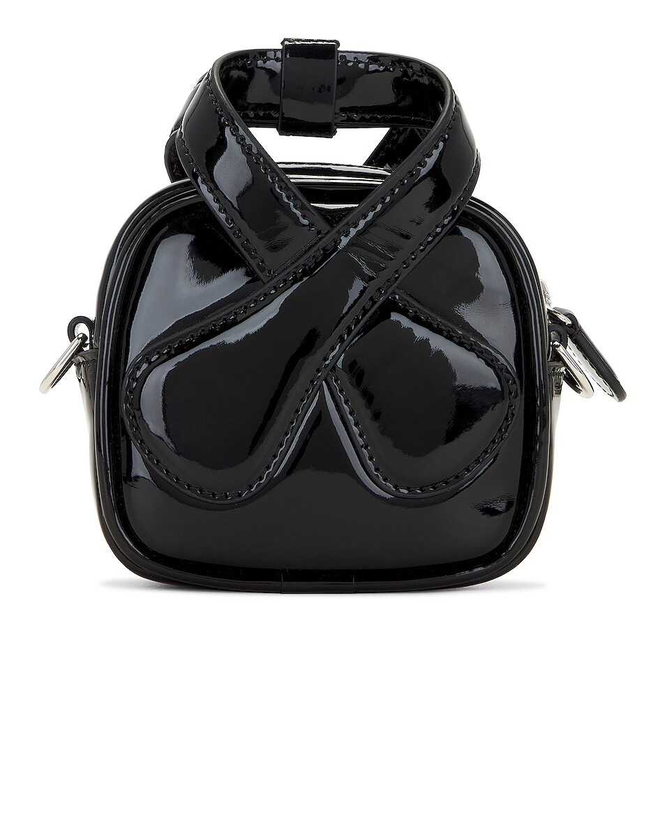 Courreges Mini Loop Varnished Bag in Black | FWRD